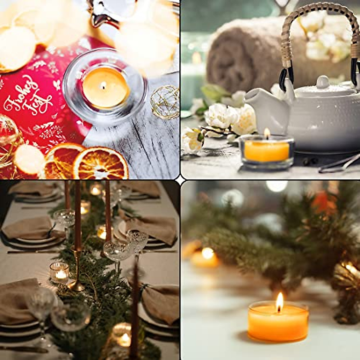 25PCS Pure Beeswax Tealight Candles, Natural Scent, Clear Cup