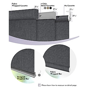 Graywind Motorized Roller Shades Work with Alexa Google Smart Blackout Shades with Remote Insulated Triple Weaved Fabric Window Blinds with Valance for Smart Home Office, Customized Size (Dark Grey)