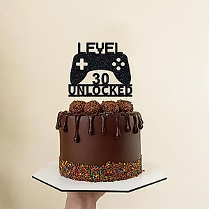 Level 30 Unlocked Cake Topper, Video Game Cake Topper, Game Controller Cake Topper for 30th Birthday Party Decoration
