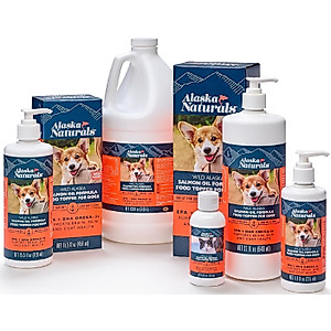 Alaska Naturals – Wild Alaska Salmon Oil Formula Dog Food Topper – EPA and DHA Omega-3 - Supplement for Healthy Skin, Shiny Coat – Made in The USA – 8 oz. Pump Bottle