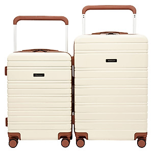 Travelers Club 20" Navigate Luggage, Ivory, 2PC Set