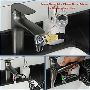 Happyreise All Brass Faucet Diverter Valve with Aerator,Faucet Diverter Adapter for Sink Faucet Connection Shower Hose/Garden Hose/Portable Washing Machine Chrome