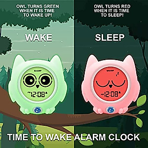 SHARP Ready to Wake Owl Sleep Trainer, Kid’s Clock for Ready to Rise, Ceiling Projection Nightlight and “Off-to-Bed” Feature – Simple to Set and Use!