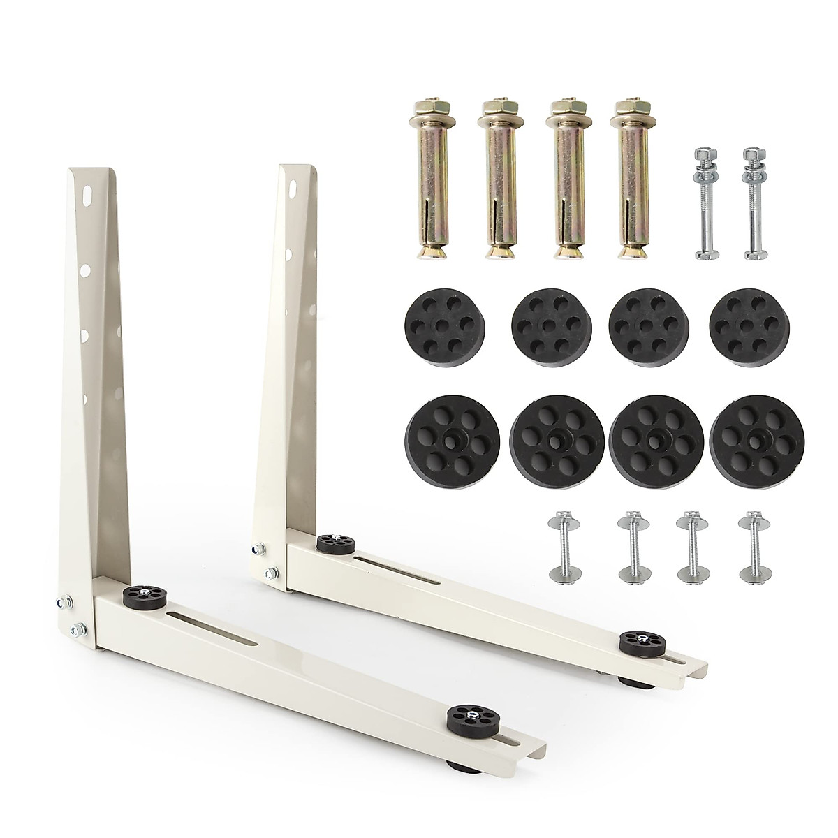 WeCooper Outdoor Split Air Conditioner Mount Bracket for 7000-18000BTU, Heavy-Duty Foldable Wall Mounting AC Bracket for Universal Ductless Mini Split Condensers Support up to 400LB