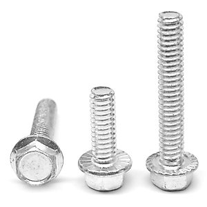 3/8-16 x 2 Coarse Thread Hex Flange Screw with Serration Stainless Steel 18-8 Pk 250