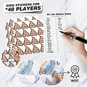 TYHJOY Baby Shower Party Games Favors, Pin The Sticker On The Diaper - Funny Baby Shower Games for Adults Girl Boy 48 Guests