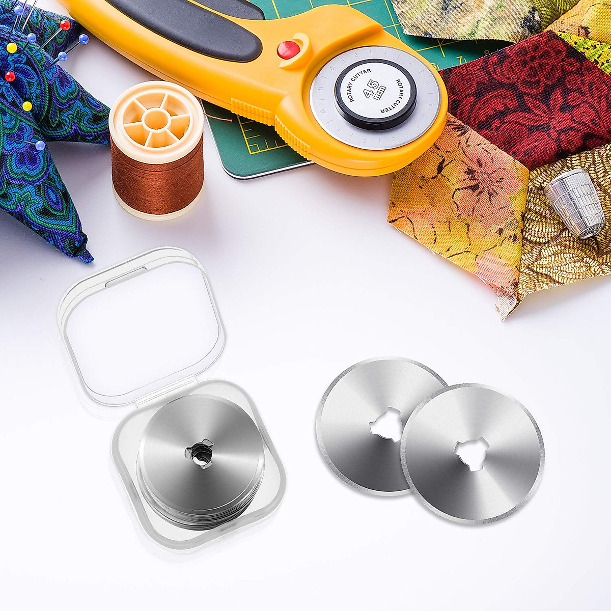 36 Packs Rotary Cutter Blades Replacement Blades Compatible with Fiskars Olfa Martelli Truecut Cutter for Patchwork Leather Quilting Sewing Arts Crafts (45 mm)