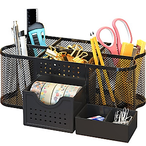 DecoBros Desk Supplies Organizer Caddy, Black