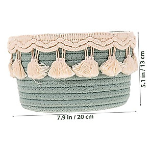 Cabilock with for Bin Multipurpose Pastoral Rope Cotton Nursery Blankets Holder Paper Organizer Toy Bedroom Decorative Toiletries Ball Organizing Small Hamper Toilet Woven Style Desktop