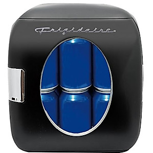 FRIGIDAIRE EFMIS462-BLACK 12 Can Retro Mini Portable Personal Fridge/Cooler for Home, Office or Dorm, Black