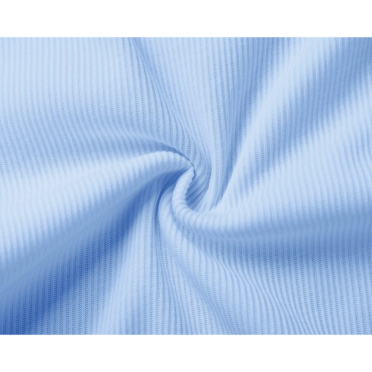 Afibi Women Ribbed Long Sleeve V Neck Slim Fit Stretchy Basic T Shirts Tops (Medium, Sky Blue)