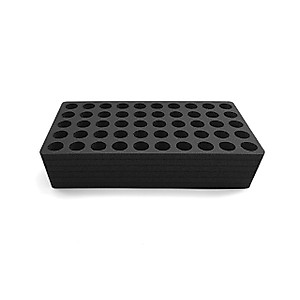 Polar Whale Test Tube Organizer Black Foam Storage Rack Stand Transport Holds 50 Tubes Fits up to 17mm Diameter Tubes