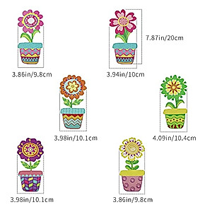 45Pcs Colorful Spring Cut-Outs Summer Flowers Potted Cut Outs with 100Pcs Glue Points When We Learn We Grow Paper Cut-Outs Bulletin Board Decoration for School Classroom Game Party Supplies