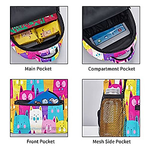 YSBKN Kid's Mini Backpack 12 inch Colorful Cartoon Cat Backpack Schoolbag Preschool Kindergarten Children Bag Nursery Travel Bag for Toddler Boys Girls Age 3-7