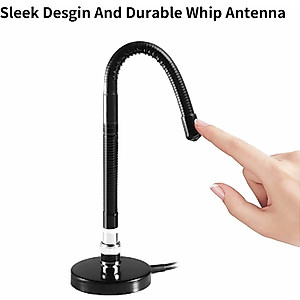 Long Range 27MHz Soft Whip Magnetic Base CB Radio Antenna with PL-259 BNC Male Connector for Cobra Midland Uniden Maxon President Vehicle Car Truck Mobile Handheld CB Radio Police Scanner, Eifagur