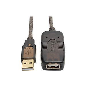 Tripp Lite Active USB 2.0 Extension Cable USB-A M/F 25ft 25' 7.6M (U026-025), black