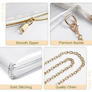 BS-VOG Clear Purse for Women Stadium Approved, Small Clear Crossbody Bag with Zipper, Clear Stadium Bag for Concerts Sports