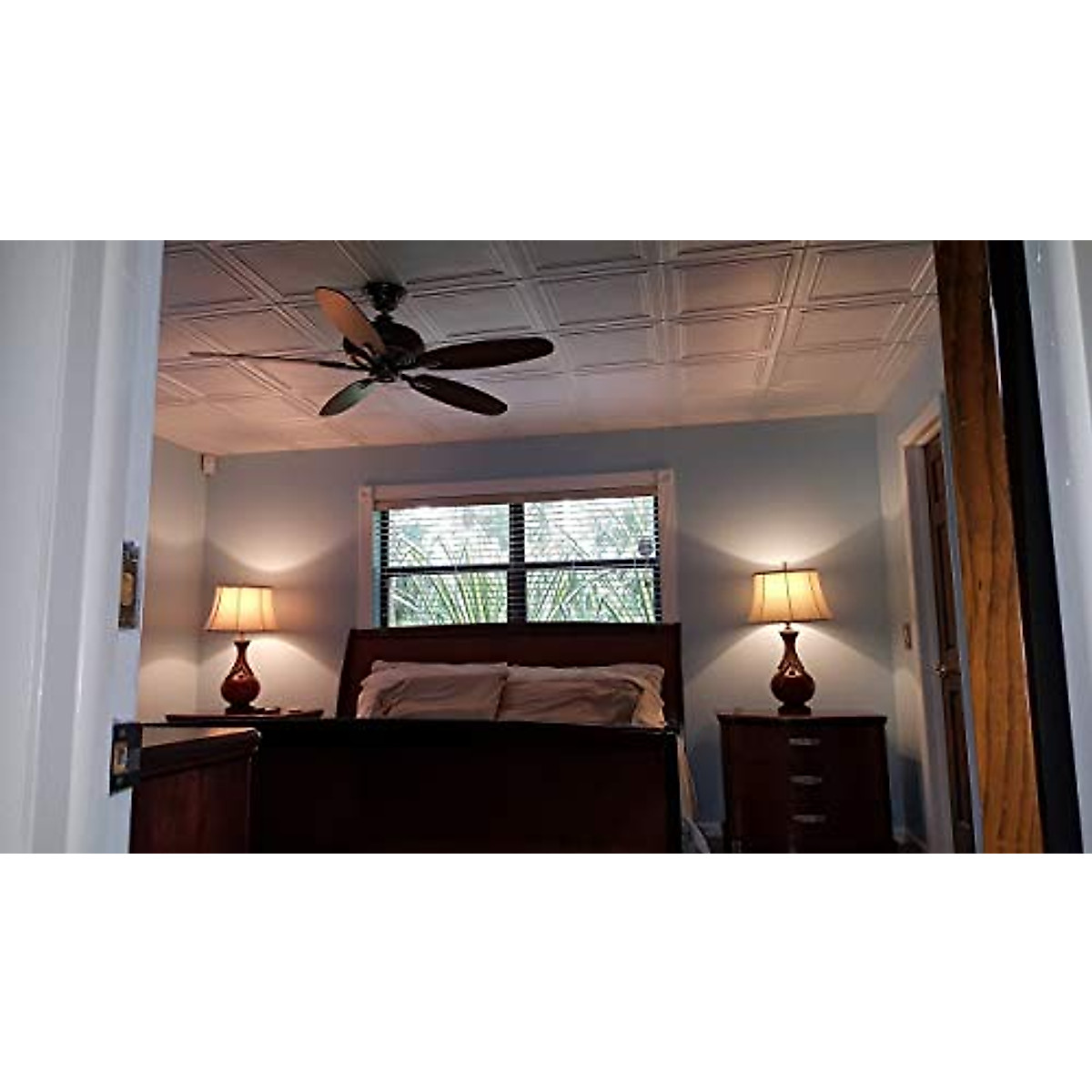 A La Maison Ceilings R24 Line Art Foam Glue-up Ceiling Tile (128 sq. ft./Case), Pack of 48, Plain White