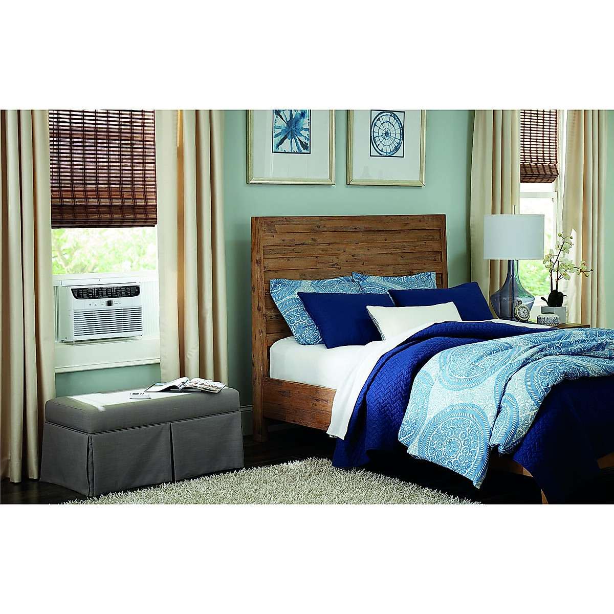 Frigidaire 8,000 BTU Window Air Conditioner & Dehumidifier, 115V, Cools up to 350 Sq. Ft. for Apartment, Dorm Room & Small/Medium Rooms, with Remote Control, Programmable Timer, and Sleep Mode, White