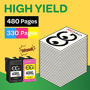 CG CHINGER Remanufactured Ink Cartridge Replacement for HP 63 63XL to use with HP OfficeJet 5255 5258 5260 3830 Envy 4520 4516 DeskJet 1112 2132 3630 3632 Printer(1 Black, 1 Tri-Color)…
