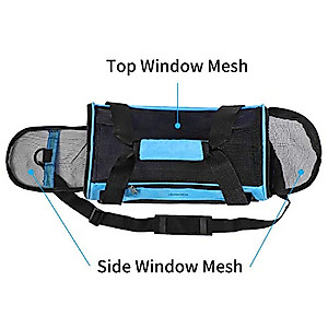 JMOON Cat Carrier Soft-Sided Airline Approved Pet Carrier Bag,Pet Travel Carrier for Cats,Dogs Puppy Comfort Portable Foldable Pet Bag (Small, Blue)