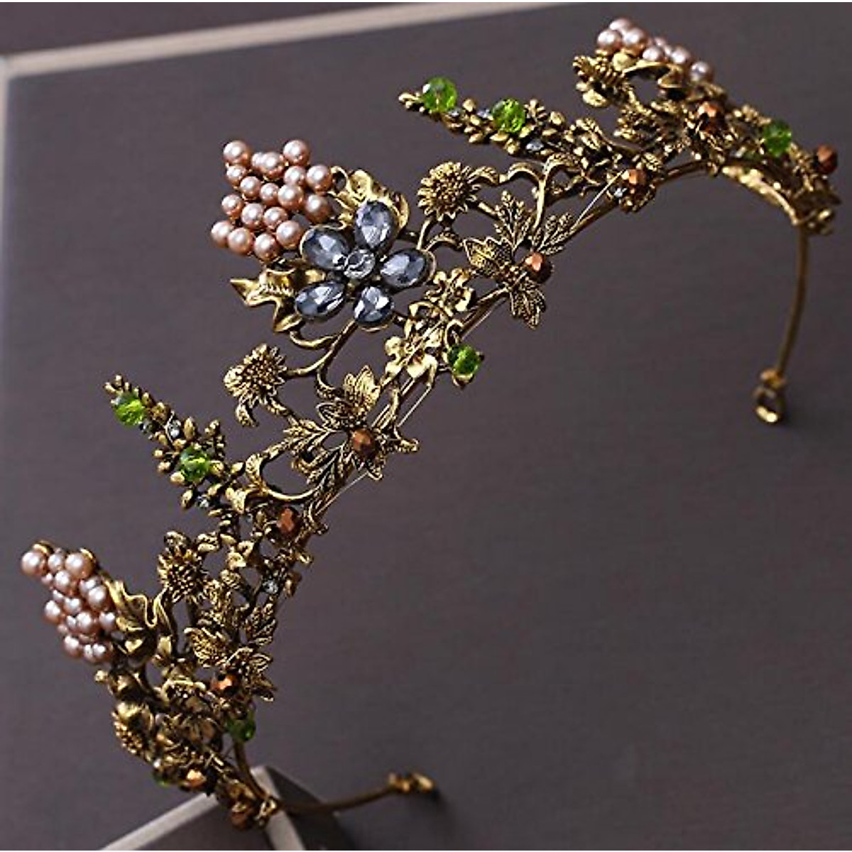 Fairy Crown Tiara - Colourful & Earthy Floral goddess green Woodland Elven Forest Princess Crown