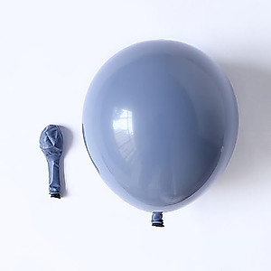 Double Stuffed Dusty Blue Blush Balloon Garland Balloons with 138PCS White Sand Grey Latex Balloons Neutral Balloon Arch Kit For Baby Shower Boho Birthday Gender Reveal Party Decorations (Blue)