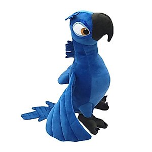 MUAQUATA Blue Parrot with Flower Stuffed Animal Plush Toy (Dark Blue Parrot with Scarf)