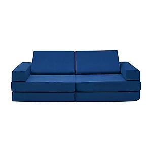 C-CHAIN Modular Play Couch Sofa for Kids Imaginative Furniture Set Creative Kids,Perfect Toddler & Baby Couch for Play & Lounging,Kids Bedroom Furniture (Blue)