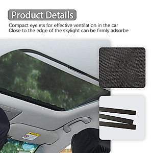 ASUBHA Magnetic Car Sunroof Sun Shade Breathable Mesh, Car roof Cover for Overnight Camping, Quick Install, UV Sun Protection for Moonroof and Side Window, Car Camping Accessories