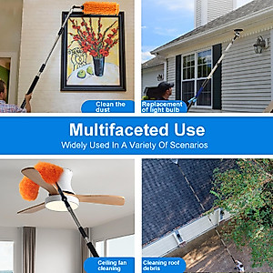 Greeily Paint Roller Extension Pole, 4ft to 12ft Paint Extension Pole Multi-Purpose Splicing Adjustment for Spider Brush Outdoor Spray Painting Roller Cleaning and Chandelier Replacement