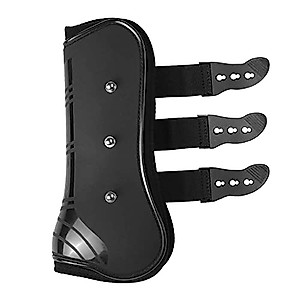 N/A Black Front Leg Boots Adjustable Riding Leg Boots Horse Leg Protector Equestrian Tendon Equestrian Equipment
