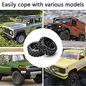 JIUWU 4 Pcs Black 1:10 Scale RC Tires Wheel Rims Crossing Rubber On Road Parts