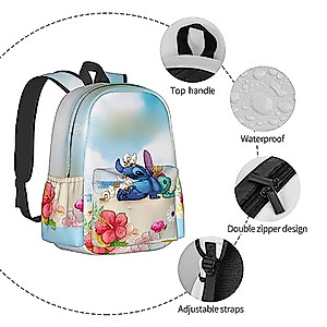 ISUNIET Travel Backpack, Notebook Laptop Bags For Men Women Weekend Outings Trip Book Bag Travel Hiking Camping Work Cartoon Cute Black 39