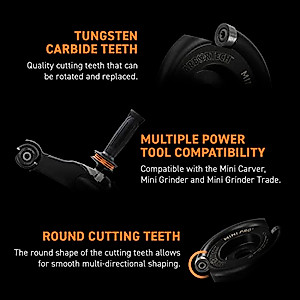 ARBORTECH Mini Turbo Kit | Ø 50 mm Tungsten Freehand Power Carving Attachment for Angle Grinder | MIN.FG.510.20