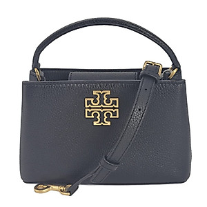 Tory Burch 145357 Britten Black With Gold Hardware Leather Women's Micro Satchel Bag