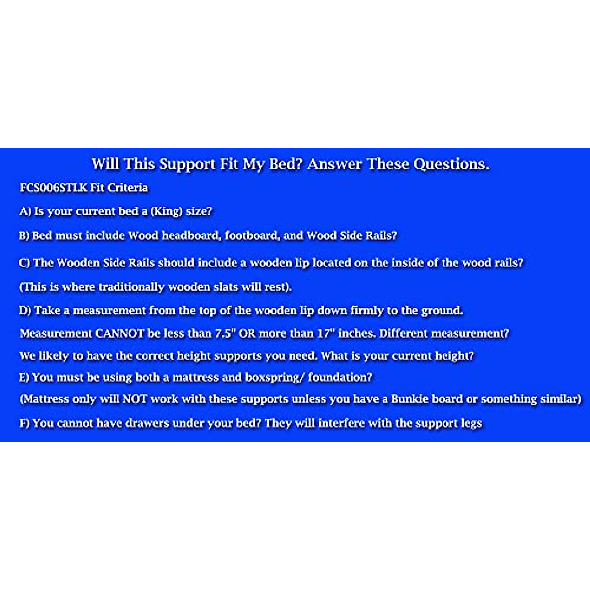 STLBEDS Heavy Duty High Profile Universal Bed Slats Center Support System for Wooden Beds Holds 1400 pounds King Size