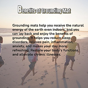 Grounding Mat for Sleep, Grounding Bed Mat for Improve Sleep, Grounding Pad Sleep Mat Earth Mat with 15 Ft Grounding Cord(54x78IN)