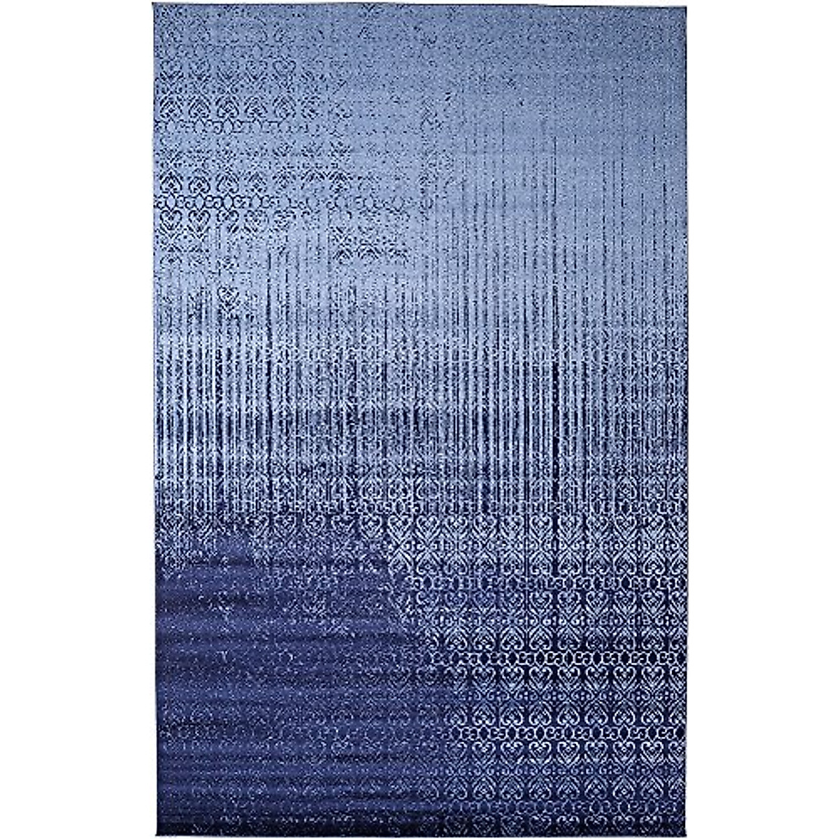 Unique Loom Del Mar Collection Area Rug - Jennifer (10' 6" x 16' 5" Rectangle, Blue/ Navy Blue)
