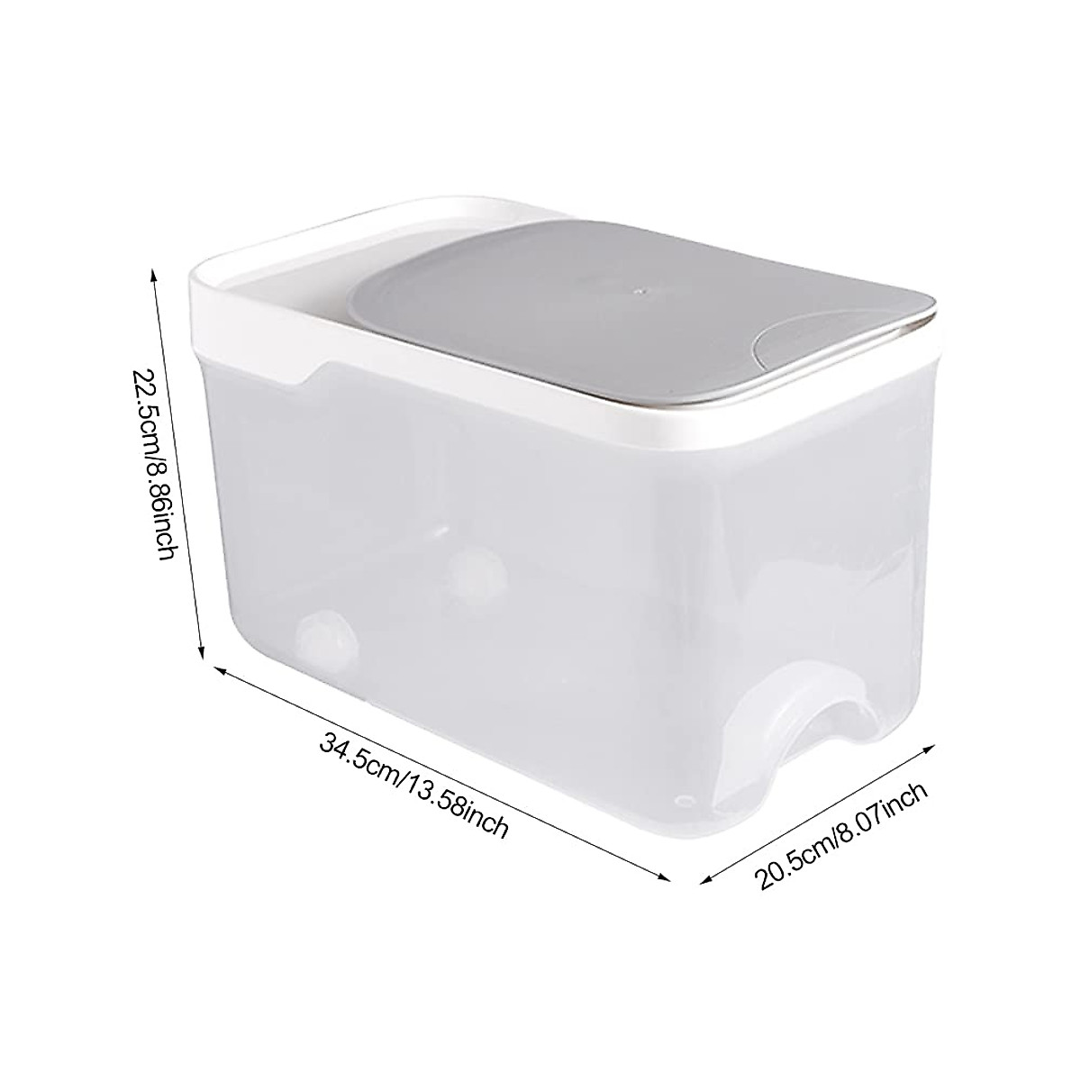 Xiaokeis Rice Dispenser 5KG Rice Bin with Measuring Cup Cereal Dispenser Grain Container Storage Box Flip Top Rice Bucket Dry Food Canisters for Home Kitchen Cereal Rice Candy(Grey)