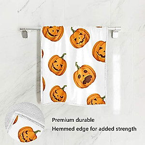 Halloween Pumpkin Hand Towels 16x30 in Treat Or Trick Bathroom Towel Ultra Soft Highly Absorbent Small Bath Towel Kitchen Dish Guest Towel Home Bathroom Decorations