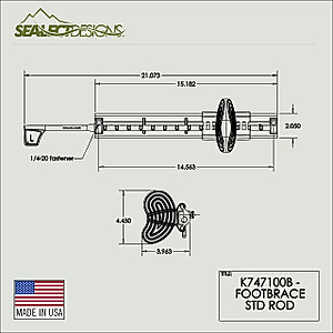 Sea-Lect Designs Kayak Adjustable Footbrace (Black)