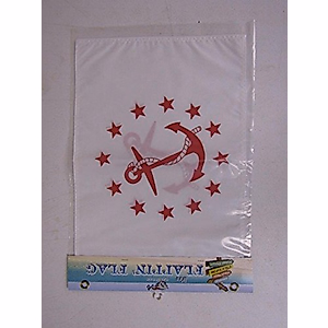 12x18 Nautical Ensign White Anchor Stars Commodore Boat Double Sided Nylon Flag House Banner Double Stitched Fade Resistant Premium Quality