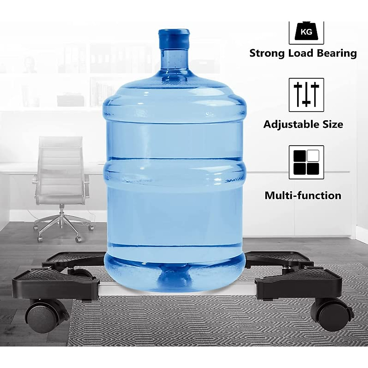 ZAGANA PC Stand-Desktop Stand with 4 Rotating Wheels | Computer Tower Stand with Adjustable Size, Mobile CPU Stand fits Home and Office