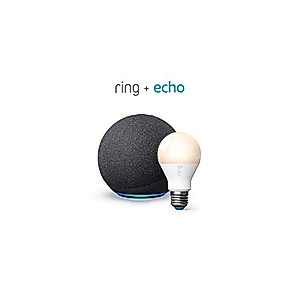 All-new Echo (4th Gen) - Charcoal - bundle with Ring A19 Smart LED Bulb, White