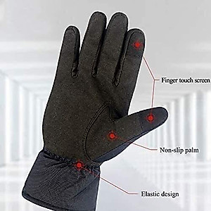 EXCEI Rechargeable 1 Pair Cross-Country Motorcycle Outdoor Multi-Purpose Gloves Windproof Waterproof Heat Resistant Gloves Cold Gear Touch Phone Men Women (Color :
