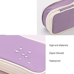 Arnuixty Large Storage Pencil Case Pen Bag with Zipper Big Capacity Pouch Organizer for Office Travel Holder Box(Peach)