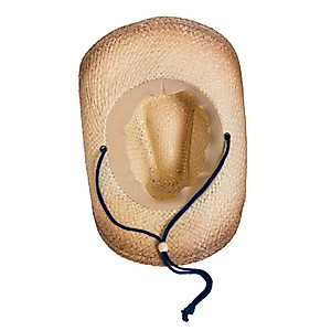 Men's Corona Extra Straw Beach Cowboy Hat with Curved Brim Tan