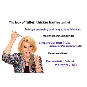Joan Rivers Great Hair Day Root Touch Up Powder for Thinning Hair - Root Cover Up Hair Powder for Thicker, Fuller Looking Hair - Fill-In Powder and Gray Hair Coverage (Blonde)