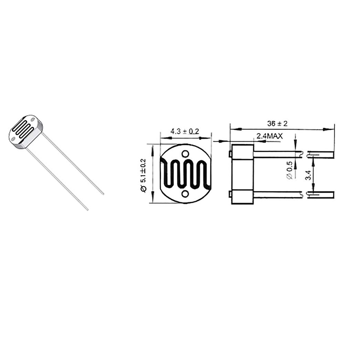 Gikfun Photoresistor GL5516 LDR Photo Resistors for Arduino (Pack of 20pcs) EK1412